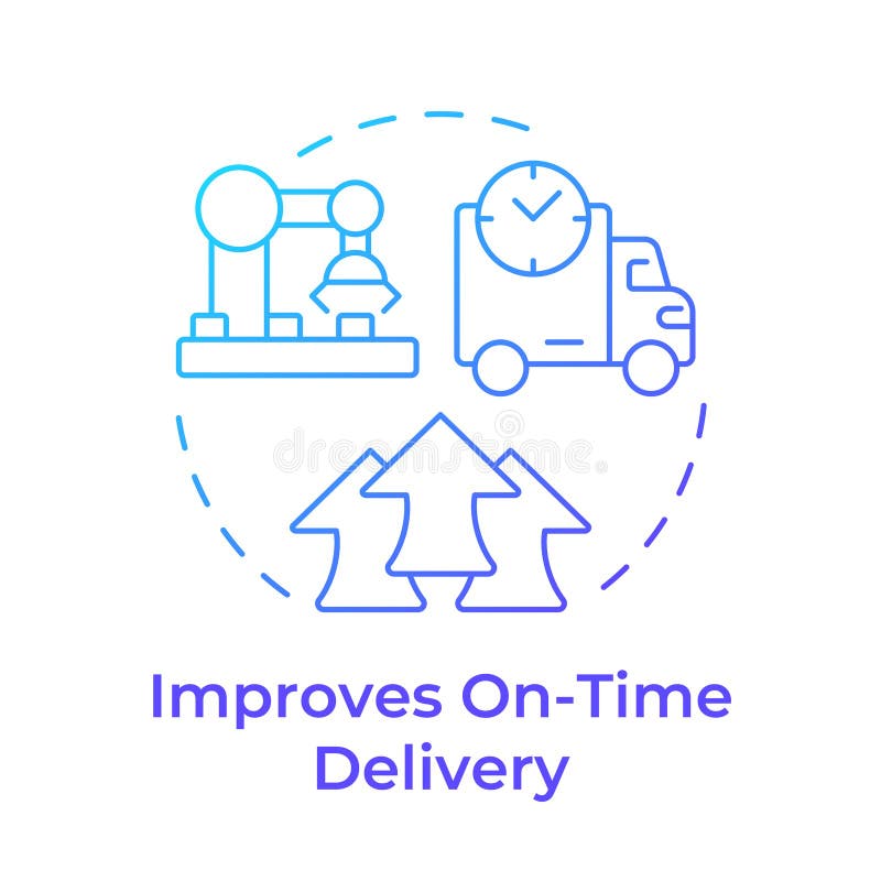 Improves on Time Delivery Blue Gradient Concept Icon Stock Illustration ...