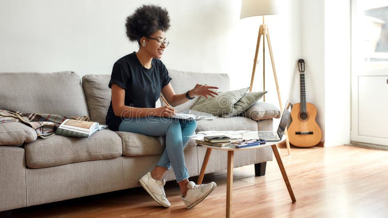 Improving Drawing Skills. Happy Afro American Woman Explaining ...