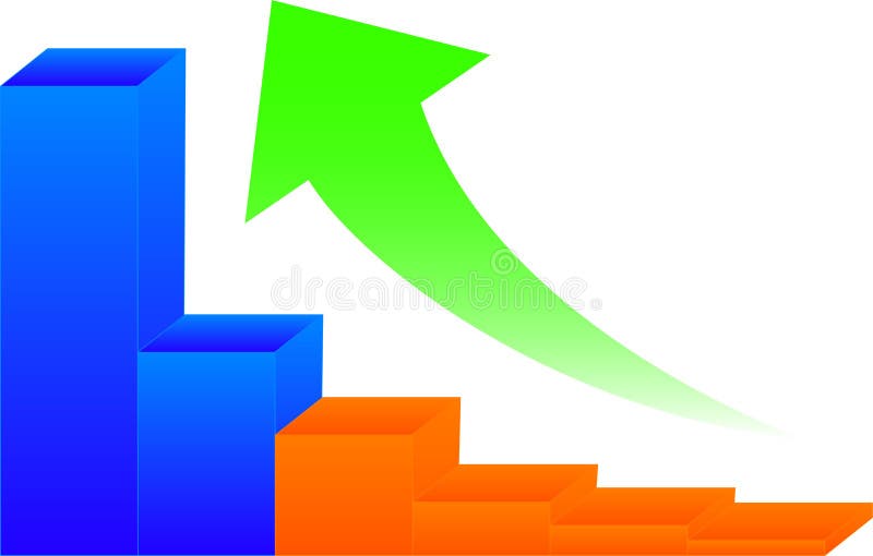 Improving graphs and arrow stock vector. Illustration of graph - 198199859