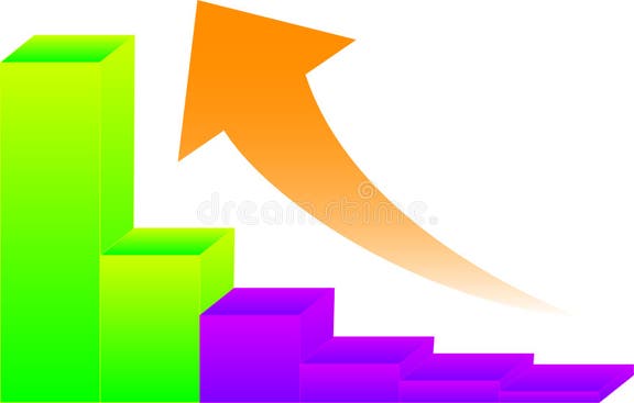 Improving graphs and arrow stock vector. Illustration of office - 198199863