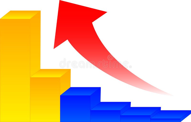 Improving graphs and arrow stock vector. Illustration of business ...