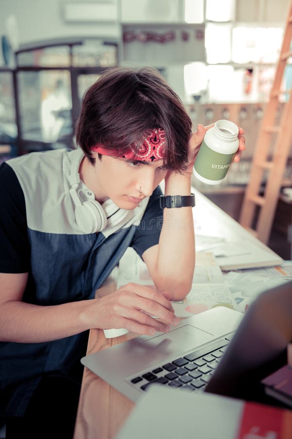 Concentrated Student Learning New Skills in Programming Stock Photo ...
