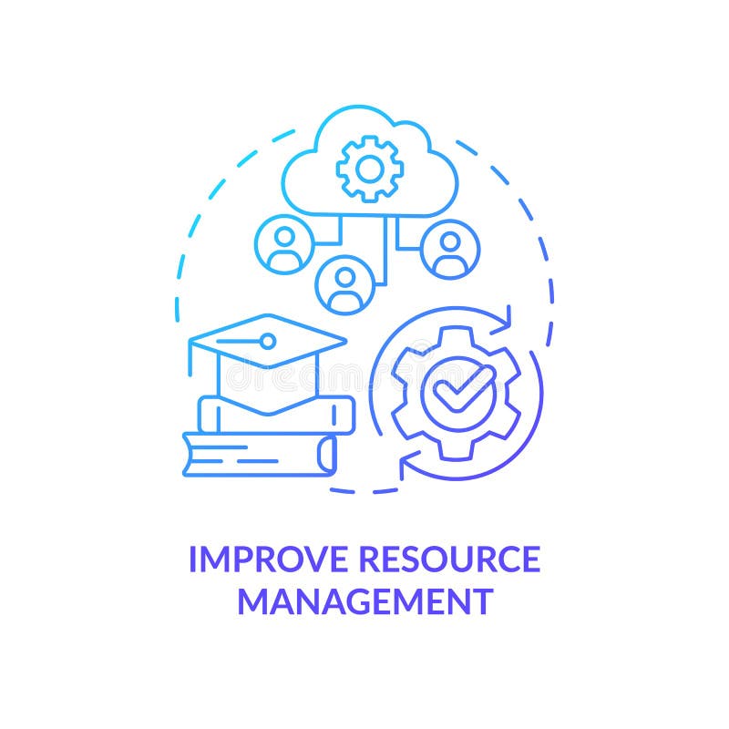 Improving Resource Management Blue Gradient Concept Icon Stock Vector ...