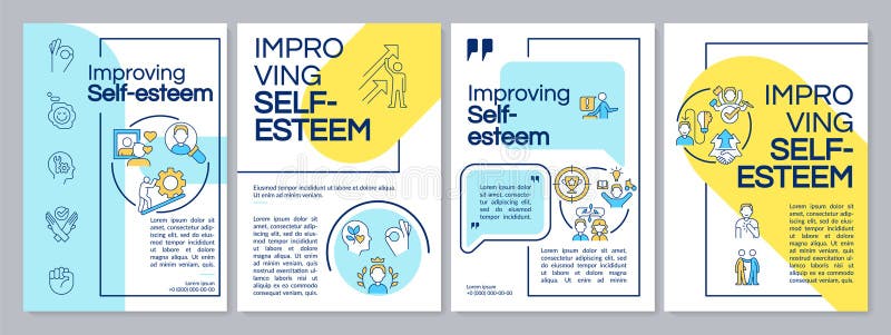Improving Self Esteem Blue and Yellow Brochure Template Stock Vector ... Improving Self Esteem Blue and Yellow Brochure Template Stock Vector ...