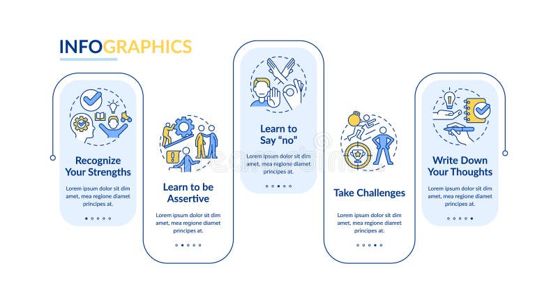 Improving Self Esteem Ways Rectangle Infographic Template Stock Vector ...