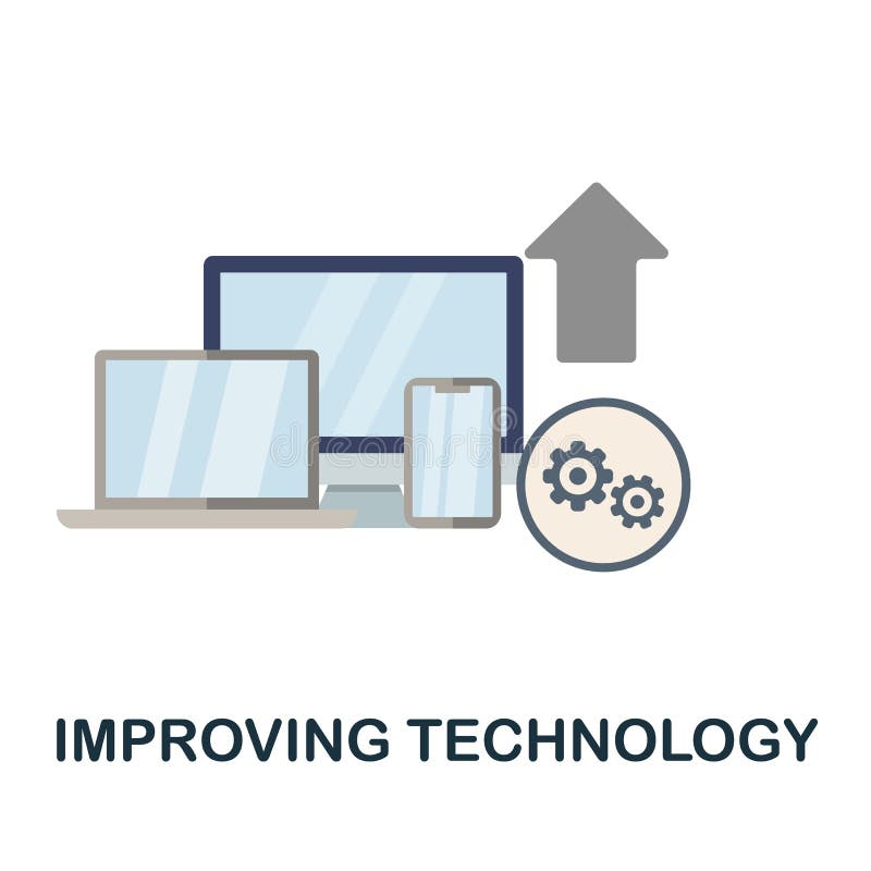 Improving Technology Flat Icon. Colored Element Sign from Market ...