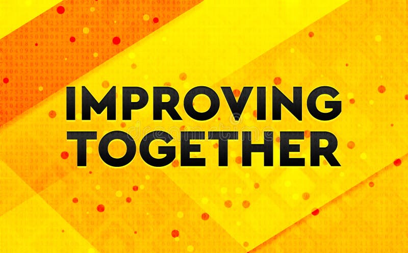 Improving Together Abstract Digital Banner Yellow Background Stock ...