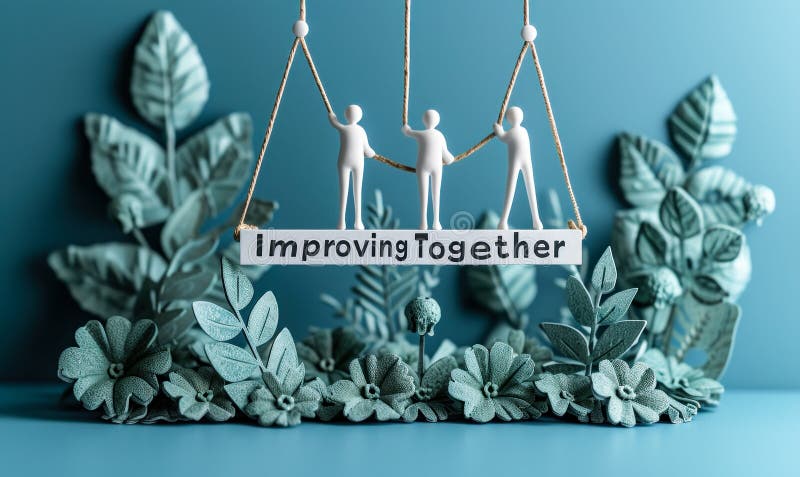 Improving Together Concept with 3D Human Figures Supporting a Seesaw ...