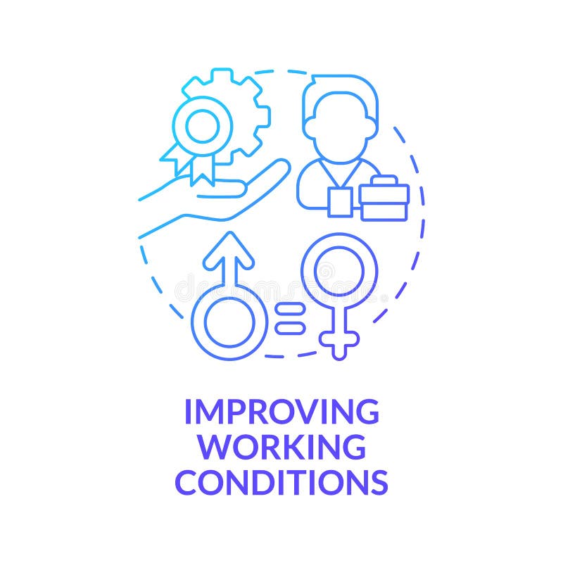 Improving Working Conditions Blue Gradient Concept Icon Stock Vector ...