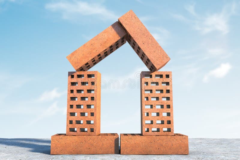 Improvised Minimalistic Brick House. Used only a Few Blocks Stock ...