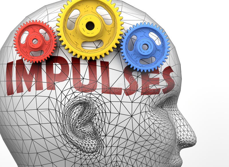 Impulses and Human Mind - Pictured As Word Impulses Inside a Head To ...