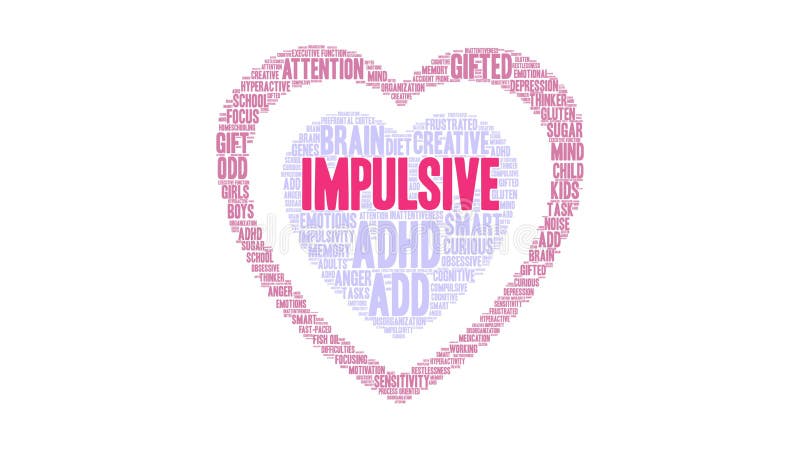Impulsive Word Cloud stock video. Video of impulsivity - 125400753