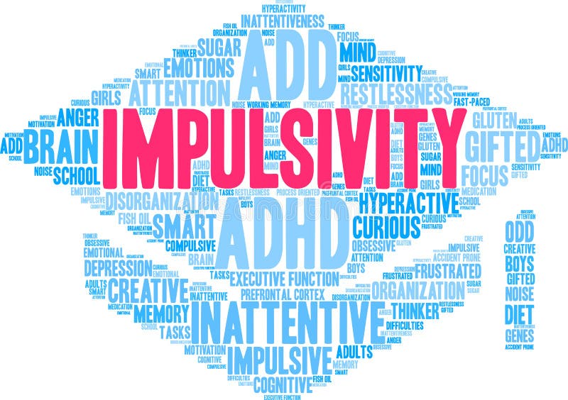 Impulsivity Word Cloud stock vector. Illustration of function - 103136256