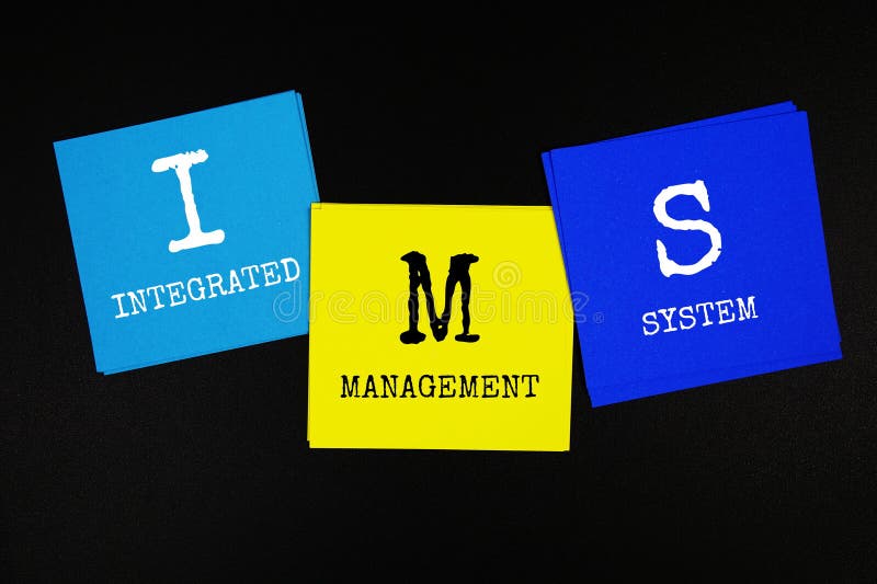 IMS - Integrated Management System Acronym Text on Sticky Note on Black ...
