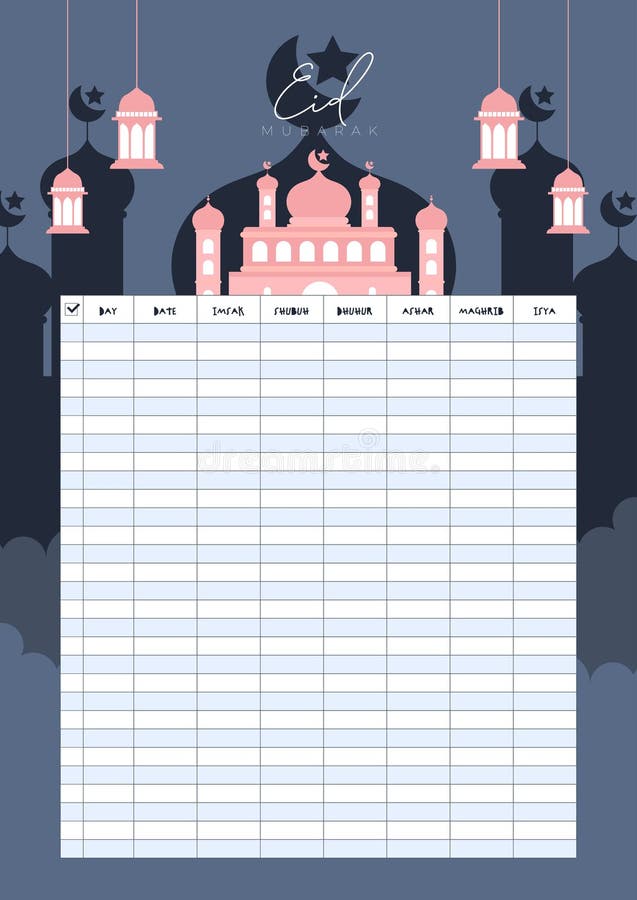 Imsakiyah Ramadan Schedule Background Template. Muslim Fasting Moon ...