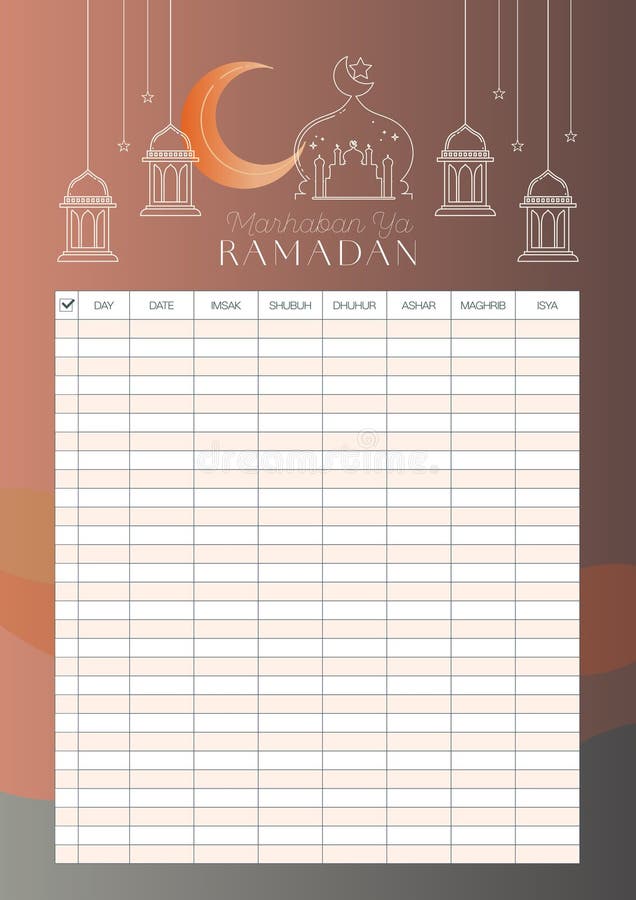 Imsakiyah Ramadan Schedule Background Template. Muslim Fasting Moon ...