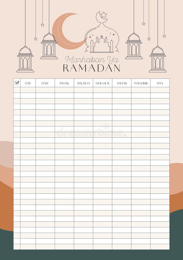 Imsakiyah Ramadan Schedule Background Template. Muslim Fasting Moon ...
