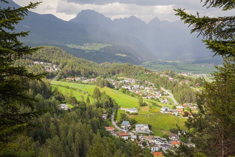 Imst in Tyrol stock image. Image of austria, hill, horizontal - 98739513