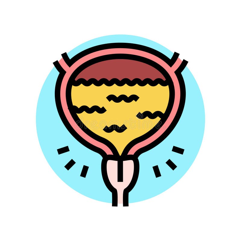 Inability Control Bladder Disease Symptom Color Icon Vector ...