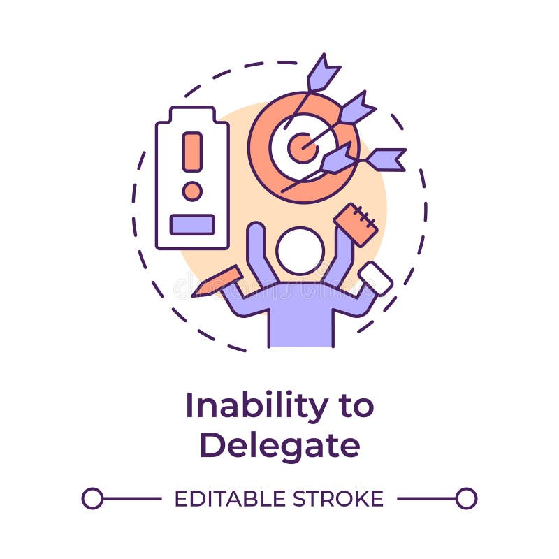 Inability To Delegate Multi Color Concept Icon Stock Vector ...