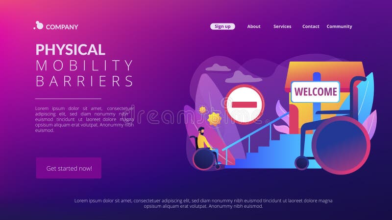 Inaccessible Environments Concept Landing Page Stock Vector ...