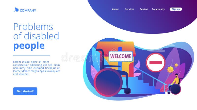 Inaccessible Environments Concept Landing Page Stock Vector ...