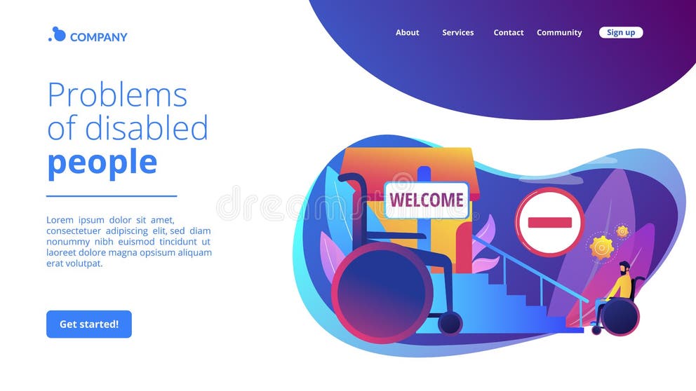 Inaccessible Environments Concept Landing Page Stock Vector ...