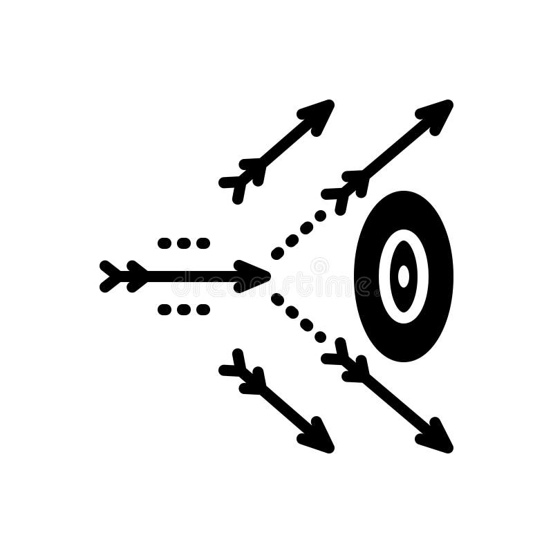 Black Solid Icon For Inaccurate, Missing And Hitting Stock Vector ...