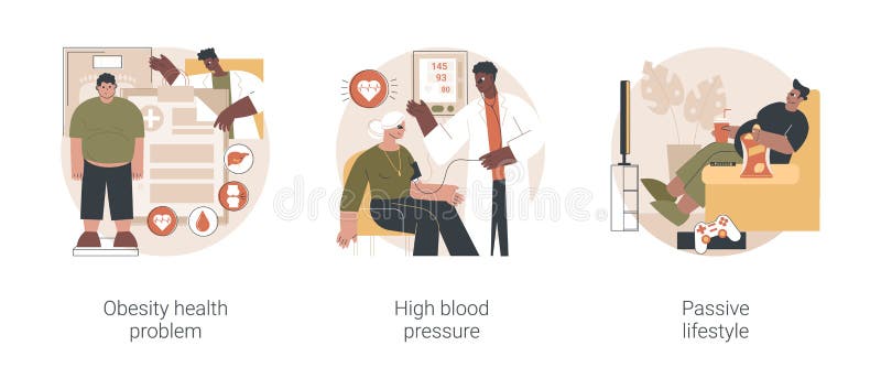 Inactive Lifestyle Problems Abstract Concept Vector Illustrations ...