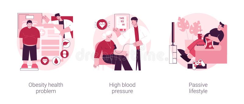 Inactive Lifestyle Problems Abstract Concept Vector Illustrations ...