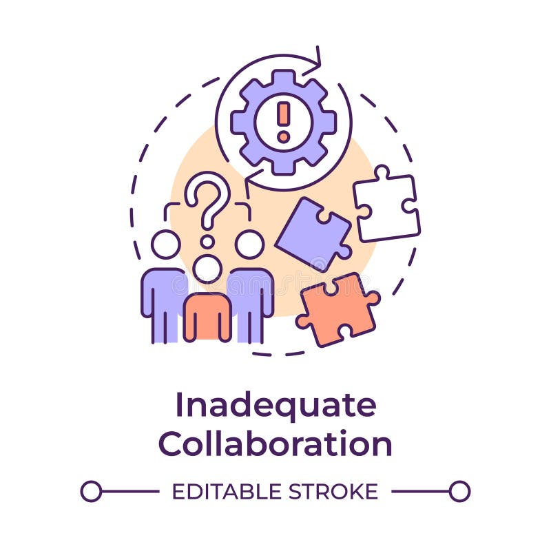 Inadequate Collaboration Multi Color Concept Icon Stock Vector ...