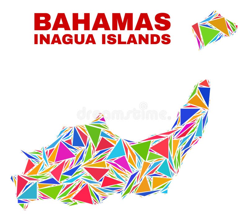 Inagua Islands Map - Mosaic of Color Triangles Stock Vector ...