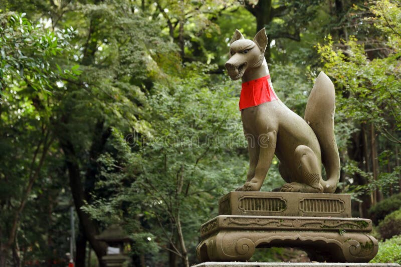 Inari Fox statue stock image. Image of religion, park - 23912673