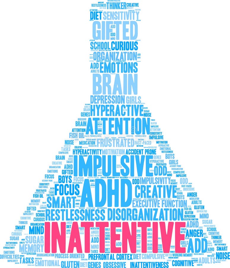 Inattentive Word Cloud stock illustration. Illustration of hyperactive ...