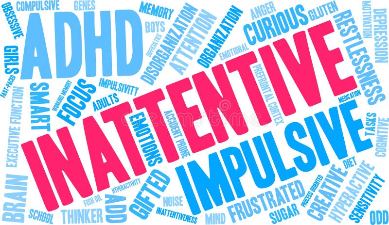 Inattentive Word Cloud stock illustration. Illustration of hyperactive ...