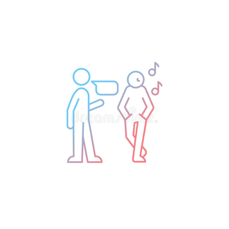 Inattentive Listening Gradient Linear Vector Icon Stock Vector ...