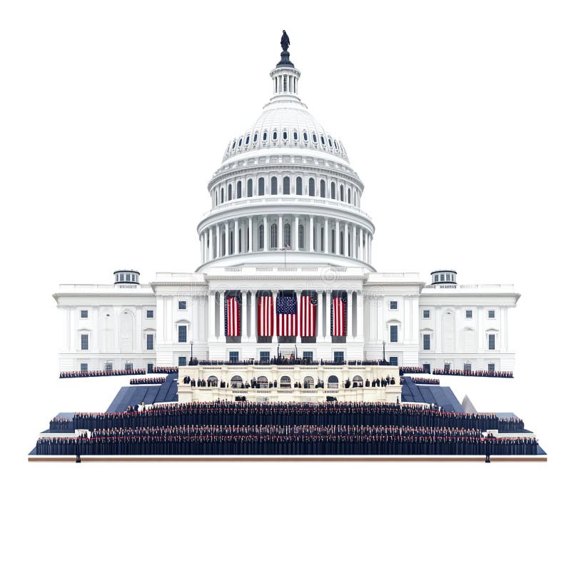 An Inauguration Ceremony Featuring a Podium and Ceremonial Elements ...