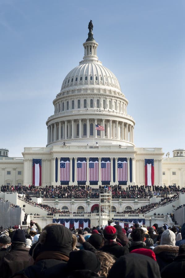 Inauguration at U.S. Capitol Editorial Stock Image - Image of exterior ...
