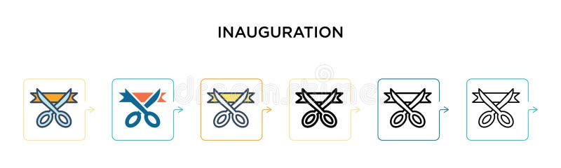 Inauguration Vector Icon in 6 Different Modern Styles. Black, Two ...