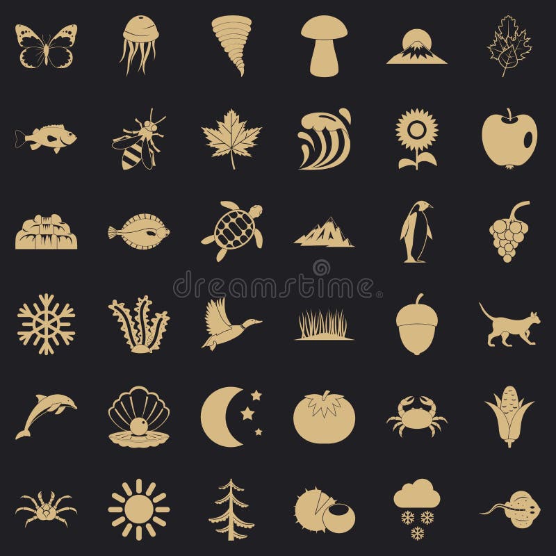 Inborn Icons Set, Simple Style Stock Vector - Illustration of isolated ...