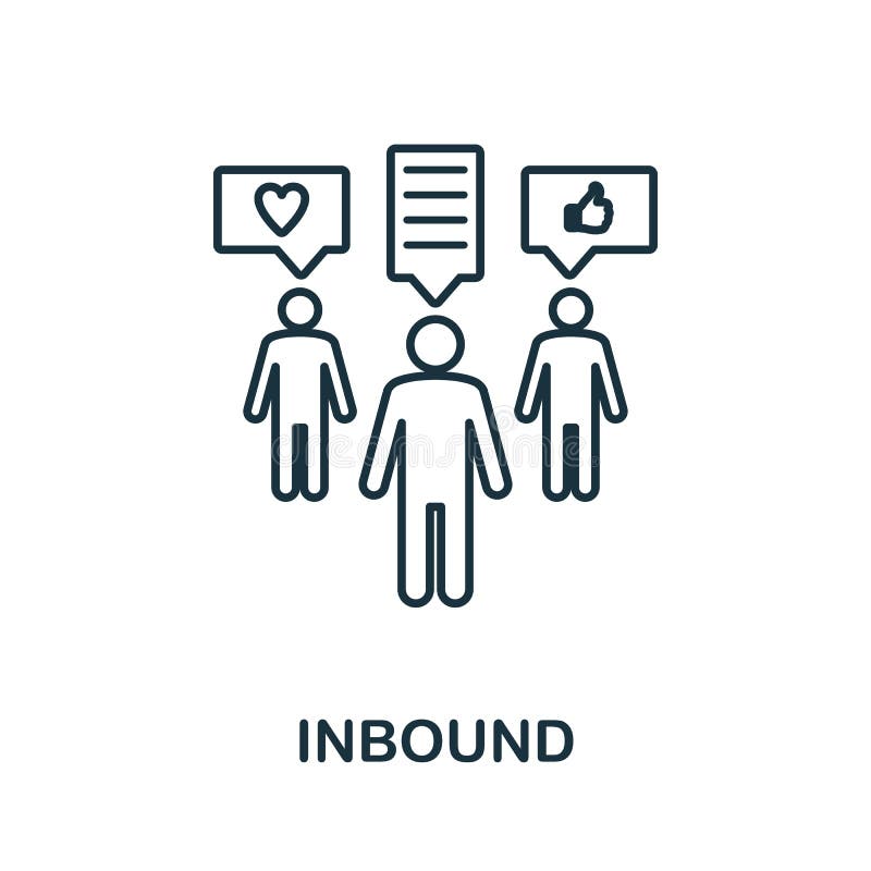 Inbound Icon. Line Style Element from Community Management Collection ...