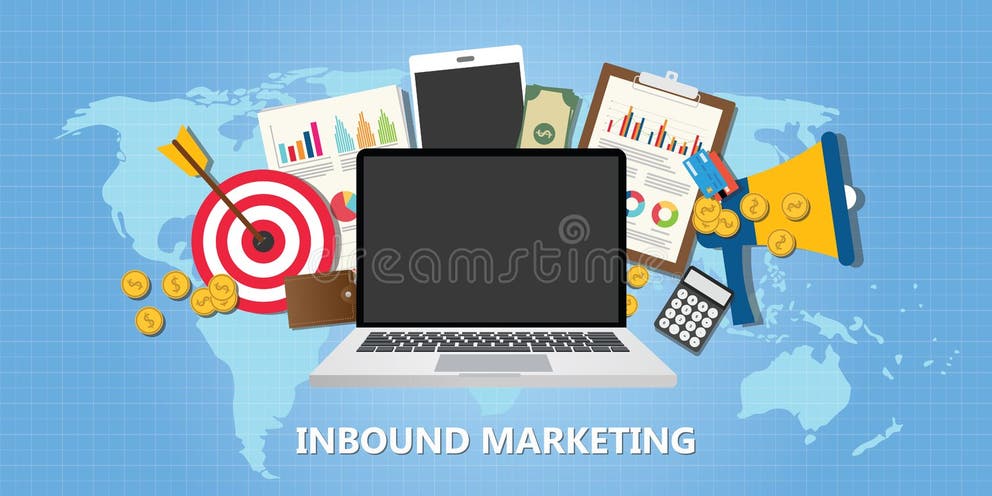 Inbound Marketing Concept with Graph Data Goals Stock Vector ...