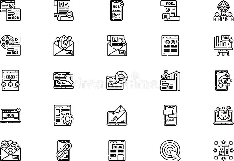Inbound Marketing Icons Collection is a Vector Illustration with ...