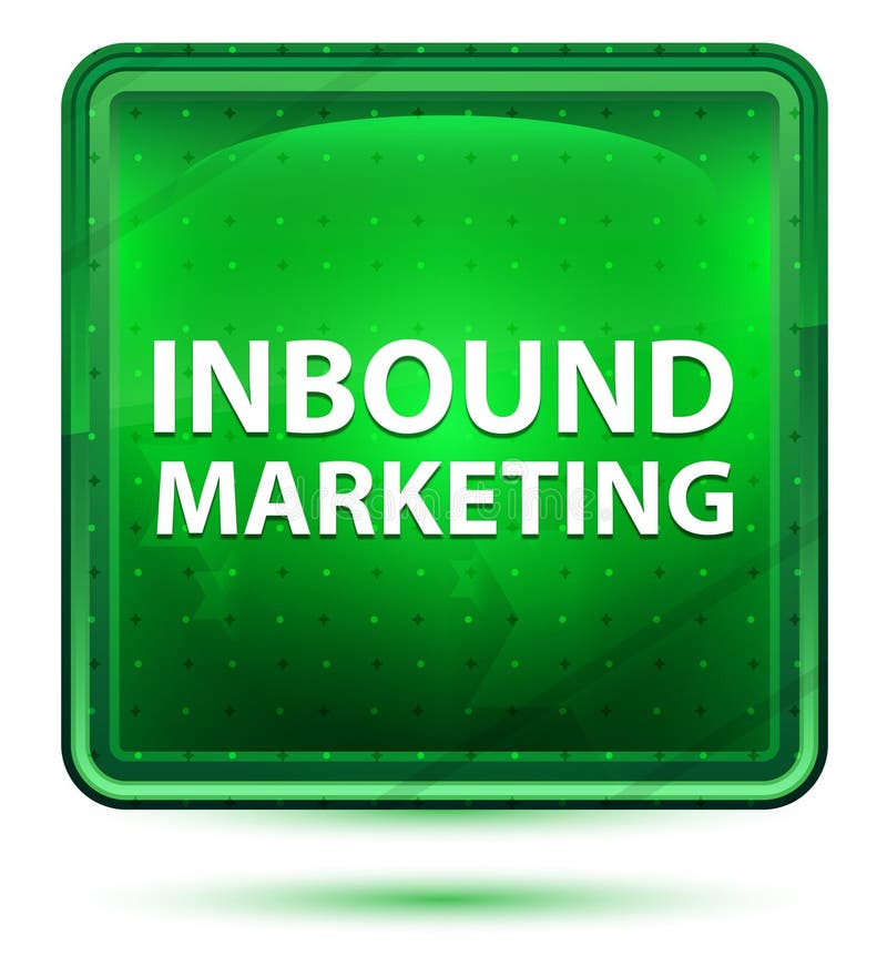 Inbound Marketing Neon Light Green Square Button Stock Illustration ...