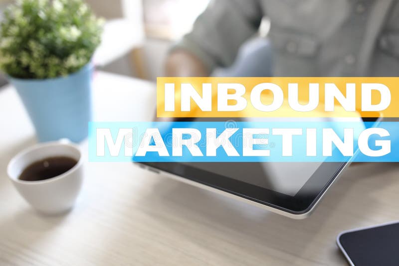 Inbound Marketing Text on Virtual Screen. Business and Technology ...