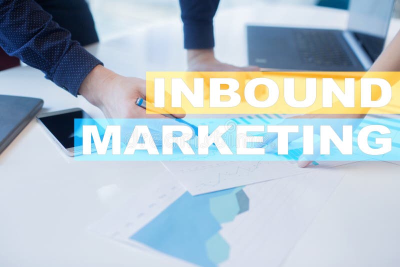Inbound Marketing Text on Virtual Screen. Business and Technology ...