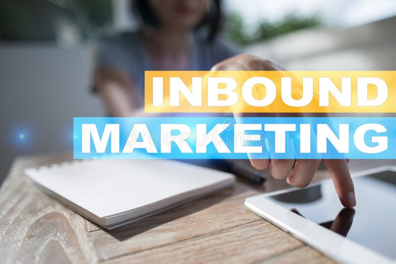 Inbound Marketing Text on Virtual Screen. Business and Technology ...