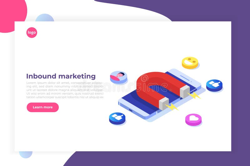 Inbound, Online or Permission Marketing, Sales Generation. Stock Vector ...