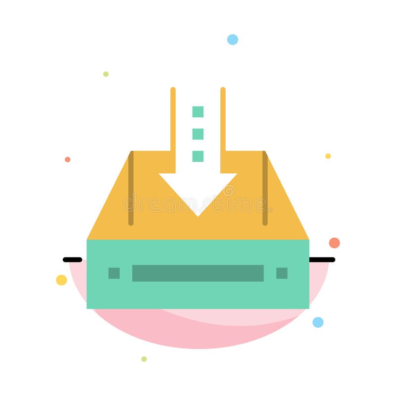 Inbox, Box, Cabinet, Document, Empty, Project, Abstract Flat Color Icon ...