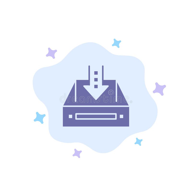 Inbox, Box, Cabinet, Document, Empty, Project, Blue Icon on Abstract ...